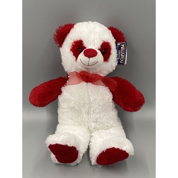 Kellytoy | Toys | Kellytoy 7 White Red Teddy Bear Plush W Ribbon Bow ...